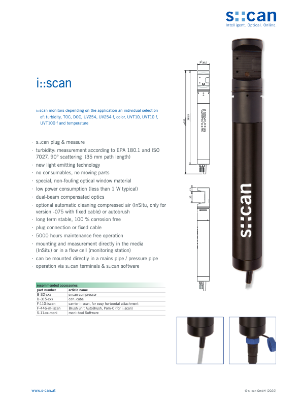 i::scan turbidity S::CAN Datasheet - Thư viện Envimart